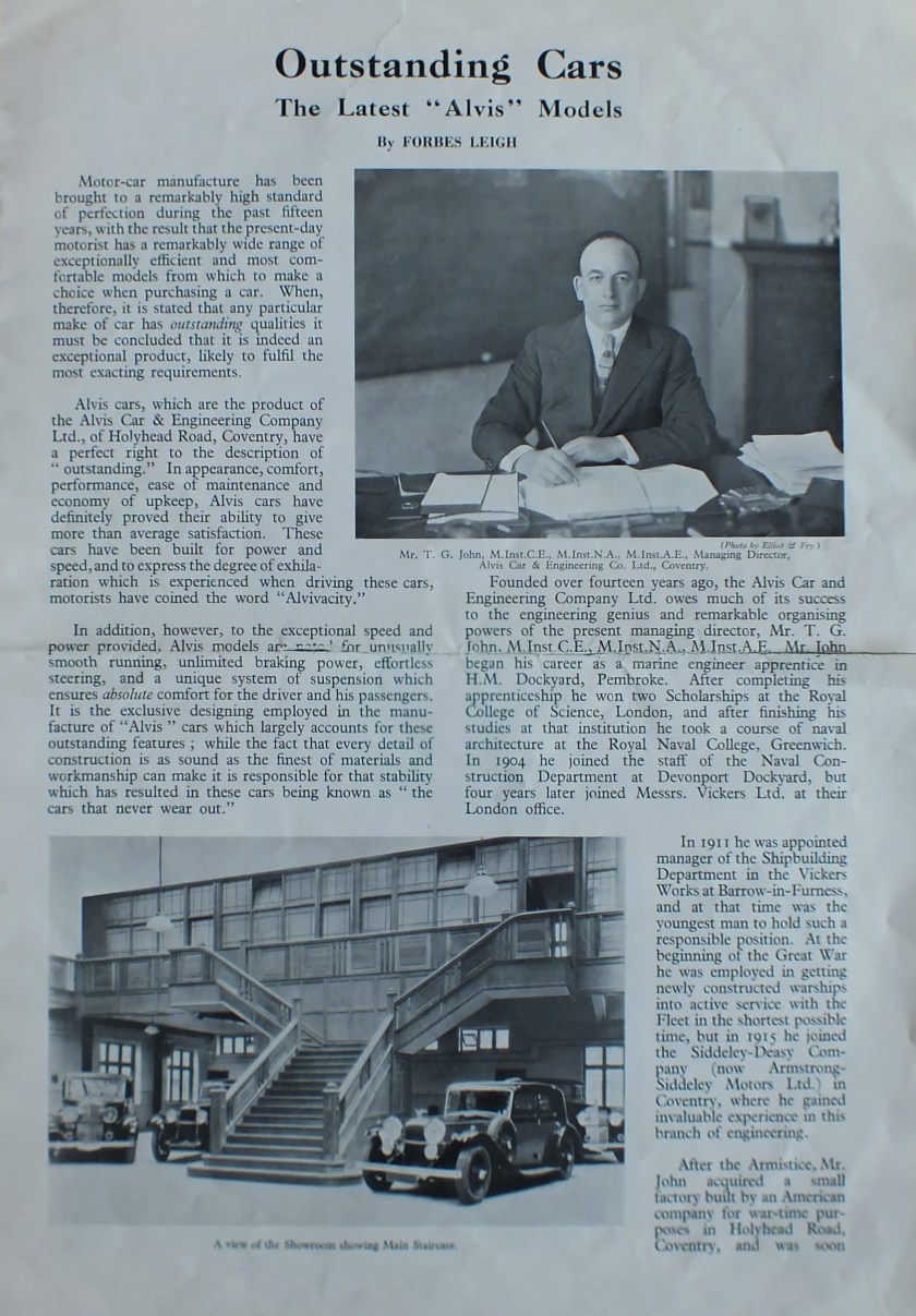 T G John – Alvis Archive