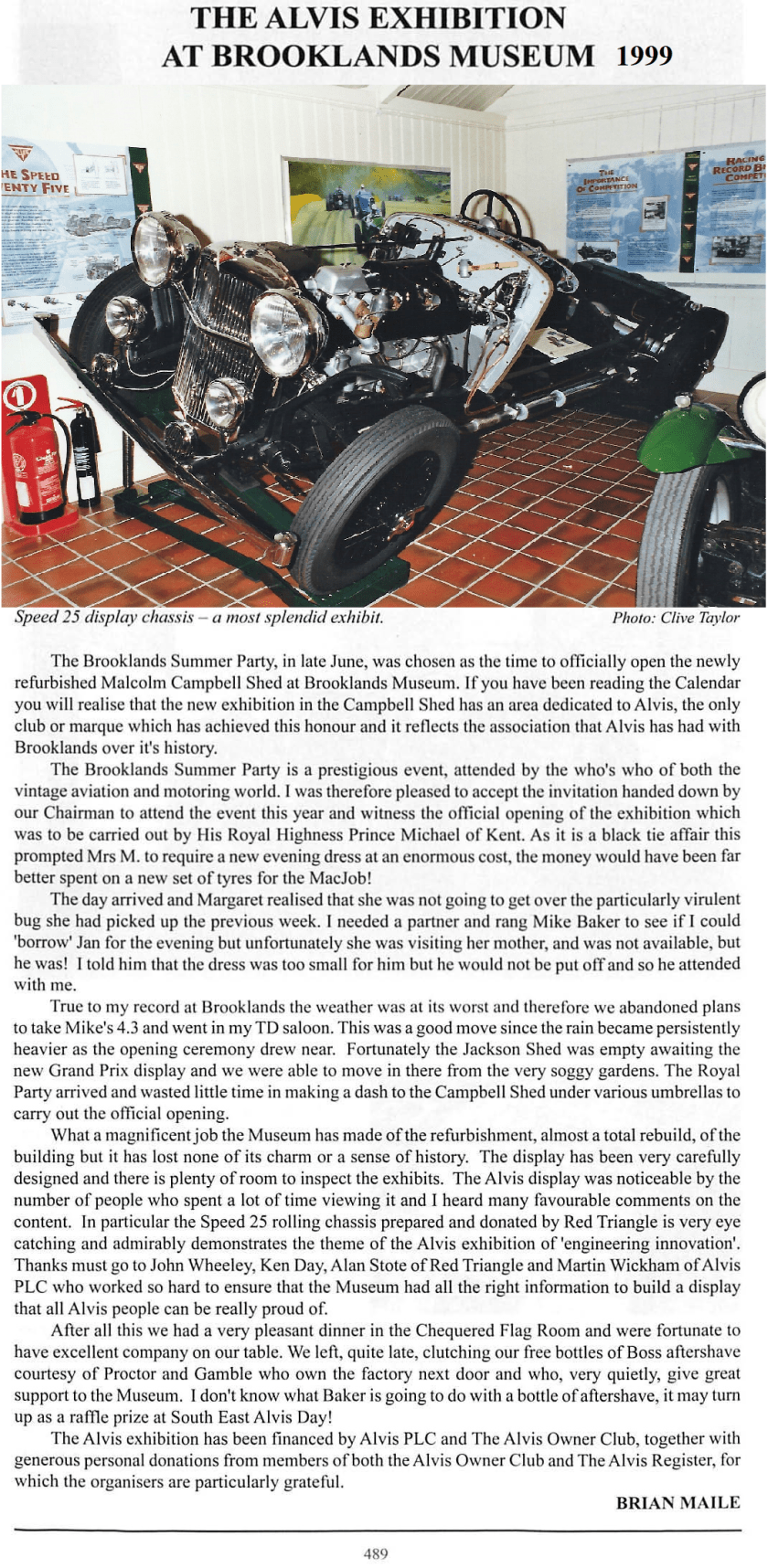 1999 Brooklands Exhibition – Alvis Archive